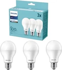 Philips LED žárovka E27 100W 2700K 3 ks / Žárovka / Teplá bílá / Třída