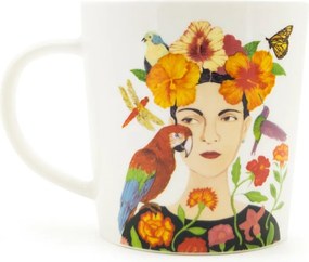 Porcelánový hrnek La Dolorosa, bílý, 400 ml – exotický, umělecký motiv, výrazné barvy