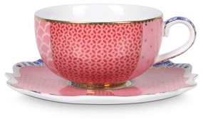 Pip Studio Royal Multi espresso šálek s podšálkem 125ml, růžový (espresso hrnkek s talířkem)