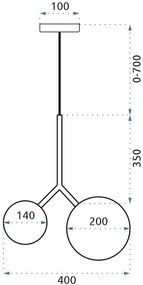 Toolight Závěsné svítidlo APP1013-2CP