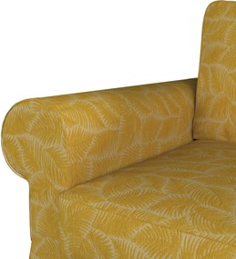 Potah na pohovku IKEA Backabro rozkládací se šezlongem barva žlutá látka pletený vzor, vzorované