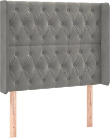 Box spring postel s matrací a LED světle šedá 100x200 cm samet 3139727