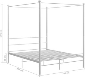 Rám postele s nebesy bílý kovový 160 x 200 cm 325064