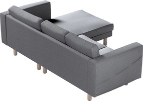 Potah na pohovku IKEA Norsborg 3-místná se šezlongem barva šedá látka pletený vzor