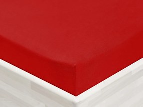 Jersey napínací prostěradlo JR-007 Sytě červené 100 x 200 - výška 20 cm