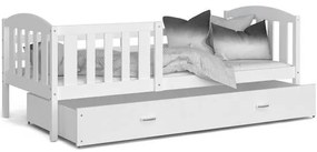Dětská postel KUBU P 190x80 cm BÍLÁ-BÍLÁ