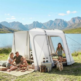 Zadní stan pro 2-4 osoby, 320 x 280 x 205 cm 2 v 1 nepromokavý tunelový stan se 4 dveřmi a okénkem na zemi