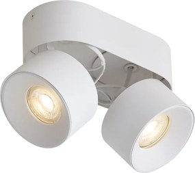 Moderní přisazené bodové svítidlo bílé GU10 50mm se 2 naklápěcími světly - Echo