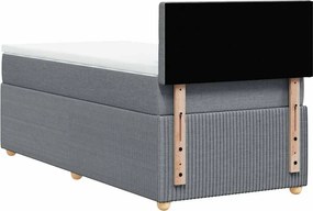 Box spring postel s matrací světle šedá 90x200 cm textil 3287353