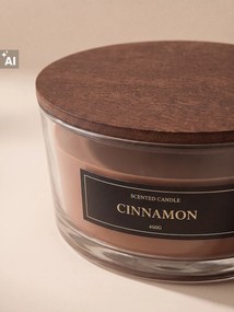 Sinsay - Vonná svíčka s dřevěným knotem Cinnamon - béžová