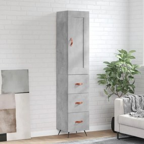 Skříň highboard betonově šedá 34,5x34x180 cm kompozitní dřevo 3200173