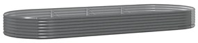 vidaXL Vyvýšený záhon práškově lakovaná ocel 373x140x36 cm šedý