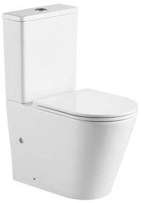Mereo WC kombi 395 x 840 x 620 mm Smart Flush Rimless spodní/zadní odpad vč. sedátka bílá VSD91T1