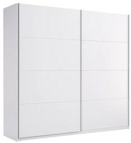 Posuvná skříň FAMILY se zrcadlem, 250x211,5x61,5, bílá/bílý lesk