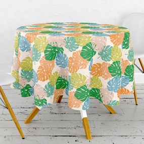 Ubrus PVC kulatý Mo-6324 – Barevné lístky (různé velikosti)