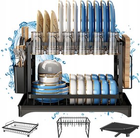 Stojan Na Sušení Nádobí Odkapávač 2 Úrovňové Kuchyňské Spotřebiče 42x30x29