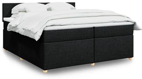 Box spring postel s matrací černá 200x200 cm textil 3286782
