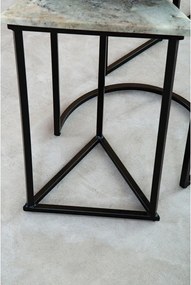 Odkládací stolky v sadě 3 ks s mramorovou deskou 40x40 cm Mandoli – Premier Housewares