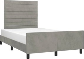 Rám postele bez matrací světle šedá 120x190 cm samet 3270584