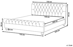 Manželská postel 140 cm ARCHON (s roštem) (šedá). 1007114