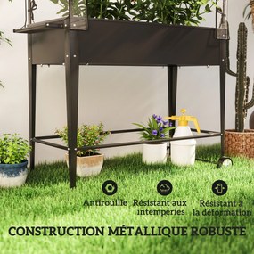 Podlokálně zvýšený záhon Outsunny s PVC krytem, zvýšený květináč na kolečkách, rolovací zipová dvířka a odtokový otvor, mini skleník na zeleninu, kvě…