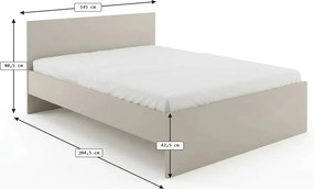 Postel ELISA 140 x 200 cm, kašmírově béžová Rošt: Bez roštu, Matrace: Bez matrace