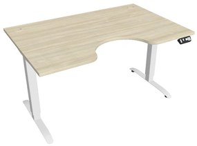 Hobis Motion Elektr. nastavitelný stůl 140x90 s pamětí - HOBIS ERGO MOTION MSE 2M 1400 Dekor stolové desky: akát, Barva kovové podnože: bílá