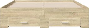 Rám postele se zásuvkami dub sonoma 135x190 cm kompozitní dřevo 3280407