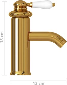 Koupelnová umyvadlová vodovodní baterie zlatá 130 x 180 mm 149072