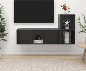 vidaXL 2dílný set TV skříněk dřevotříska [3079806] Barva: bílá a dub sonoma