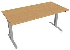 Elektr. nastavitelný stůl 160x80 - HOBIS MOTION  MS 2 1600 Dekor stolové desky: buk, Barva kovové podnože: stříbrná
