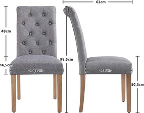 Sada 4 ks – Jídelní židle Yaheetech – tmavě šedá (257218521637)