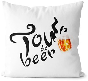 Polštářek Tour de beer (Velikost: 55 x 55 cm)
