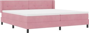 Postel s boxspringem s čelo Růžová 200 x 200 cm samet 3341491