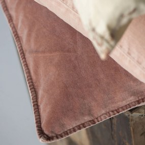 IB LAURSEN Sametový povlak na polštář Tuscany 52x52 cm, růžová barva, hnědá barva, textil
