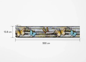 Samolepící bordura na zeď Motýli | 5 m x 13.8 cm | DWB8238