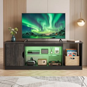 Costway TV skříňka TV s úložným prostorem a 3 otevřenými přihrádkami do 65 palců