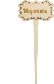 AMADEA Dřevěný zápich - cedulka na bylinky Majoránka, výška 20 cm, český výrobek