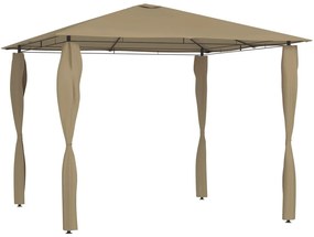 Altán s krytými sloupky 3 x 3 x 2,6 m taupe 160 g/m² 313606