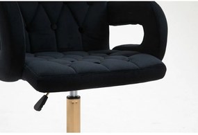 LuxuryForm Židle BOSTON VELUR na černé podstavě s kolečky - černá