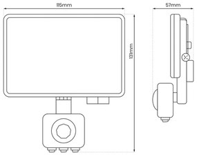 LED Venkovní reflektor se senzorem LED/20W/230V 5000K IP44