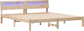 Rám postele s čelo Hnědá 200 x 200 cm Masivní borové dřevo 3385742