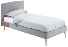 OnaDnes -20% Šedá látková postel Kave Home Dyla 90 x 190 cm