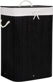 Koš na prádlo 72l SPRINGOS BAMBOO černý