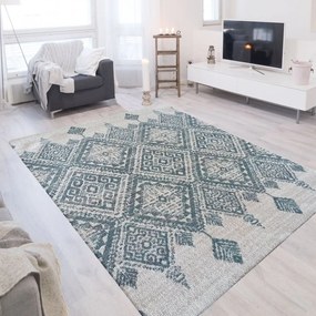 Skandinávský koberec s mátově zelenými vzory Šířka: 160 cm | Délka: 220 cm
