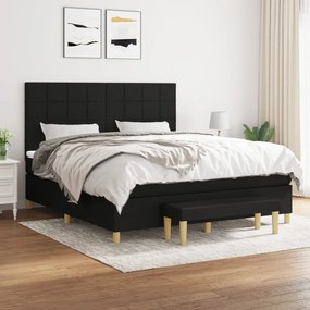 Box spring postel s matrací černá 180x200 cm textil 3137175
