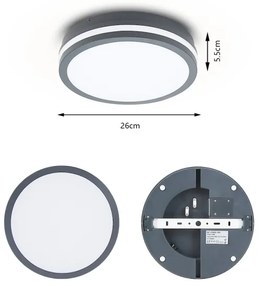 Brilagi - LED Venkovní svítidlo se senzorem BENE LED/24W/230V pr. 26 cm IP54