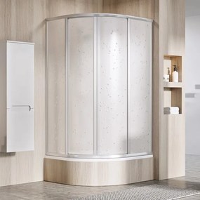 Ravak - Čtvrtkruhový sprchový kout čtyřdílný Supernova SKCP4-90 Sabina - satin, pearl plast