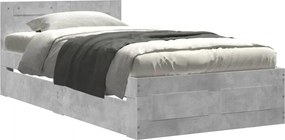 Rám postele s čelem betonově šedý 75 x 190 cm kompozitní dřevo 3295621