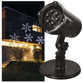 Venkovní dekorativní projektor - rotující motiv, 4 velké sněhové vločky